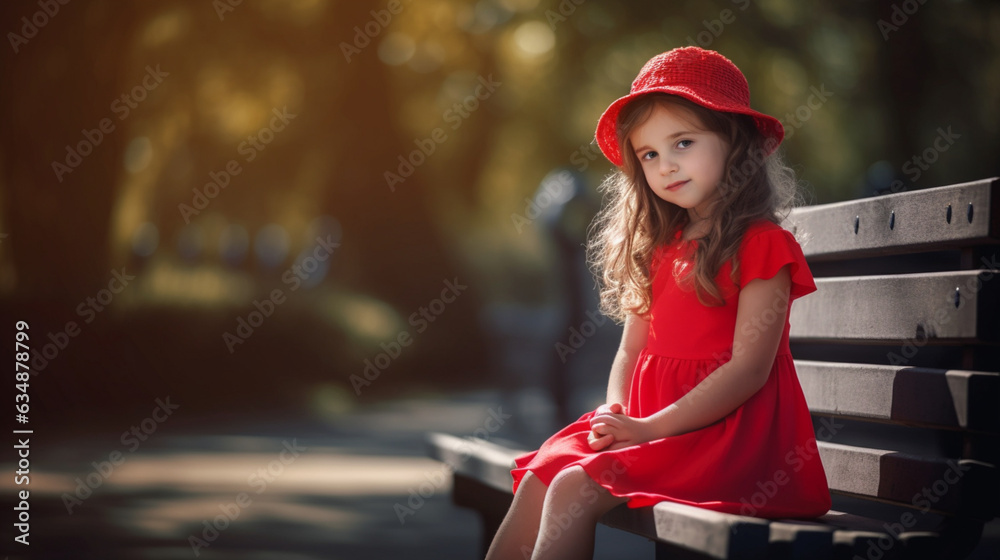 Girl in red dress - AI generated Stock Photo | Adobe Stock