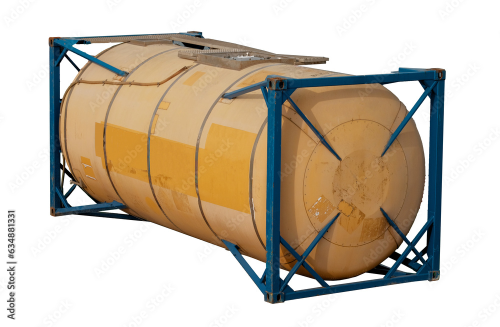 Isolated picture of the container on white transparent background. Tank ...