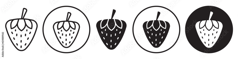Strawberry fruit symbol Icon. Juicy and delicious fresh strawberry ...