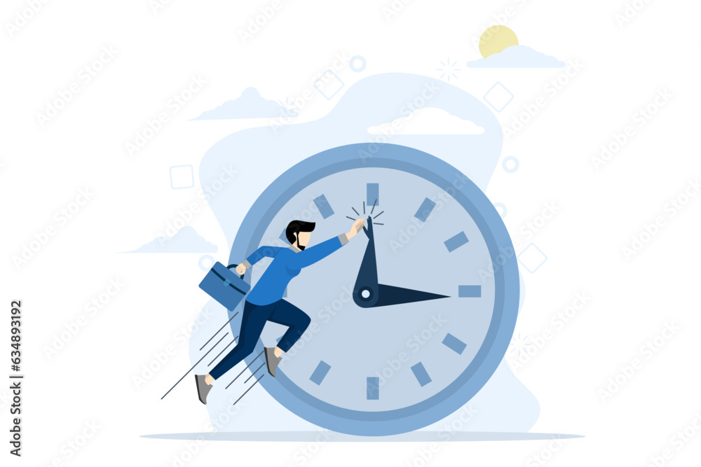 Vecteur Stock successful time management concept, finish work and ...