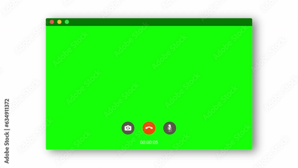 Chroma Key and green screen background. Video call recording time with ...