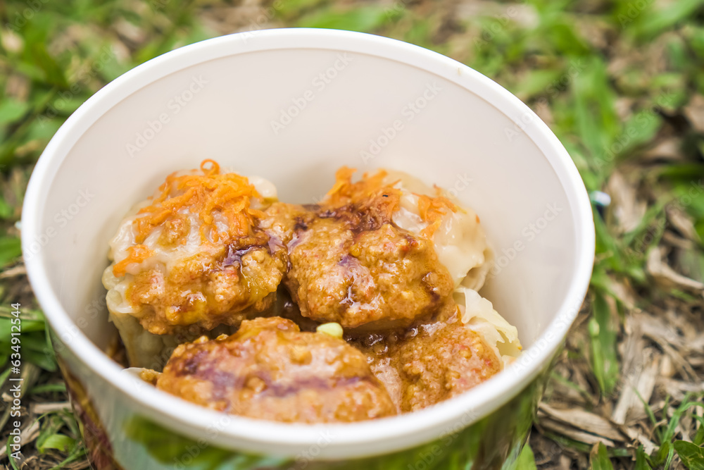 Indonesian Siomay or Dim Sum - Steamed shrimp shumai dumpling dimsum ...