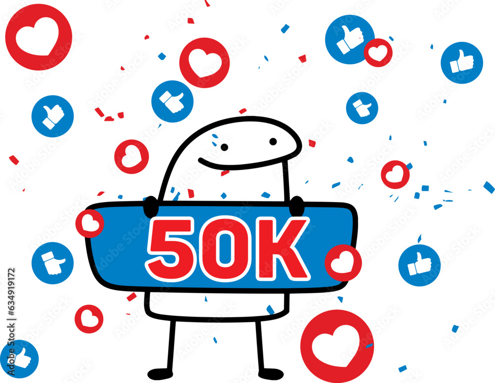 Meme internet: flork. Celebrating 50k followers. Rain of like and heart ...