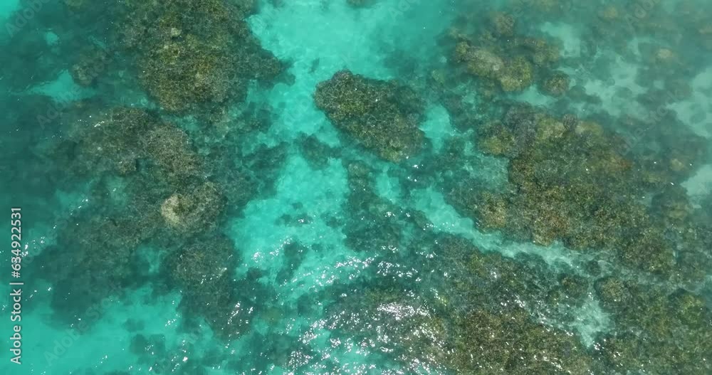 Turquoise ocean water in Samal Island. Natural sea water texture. Davao ...