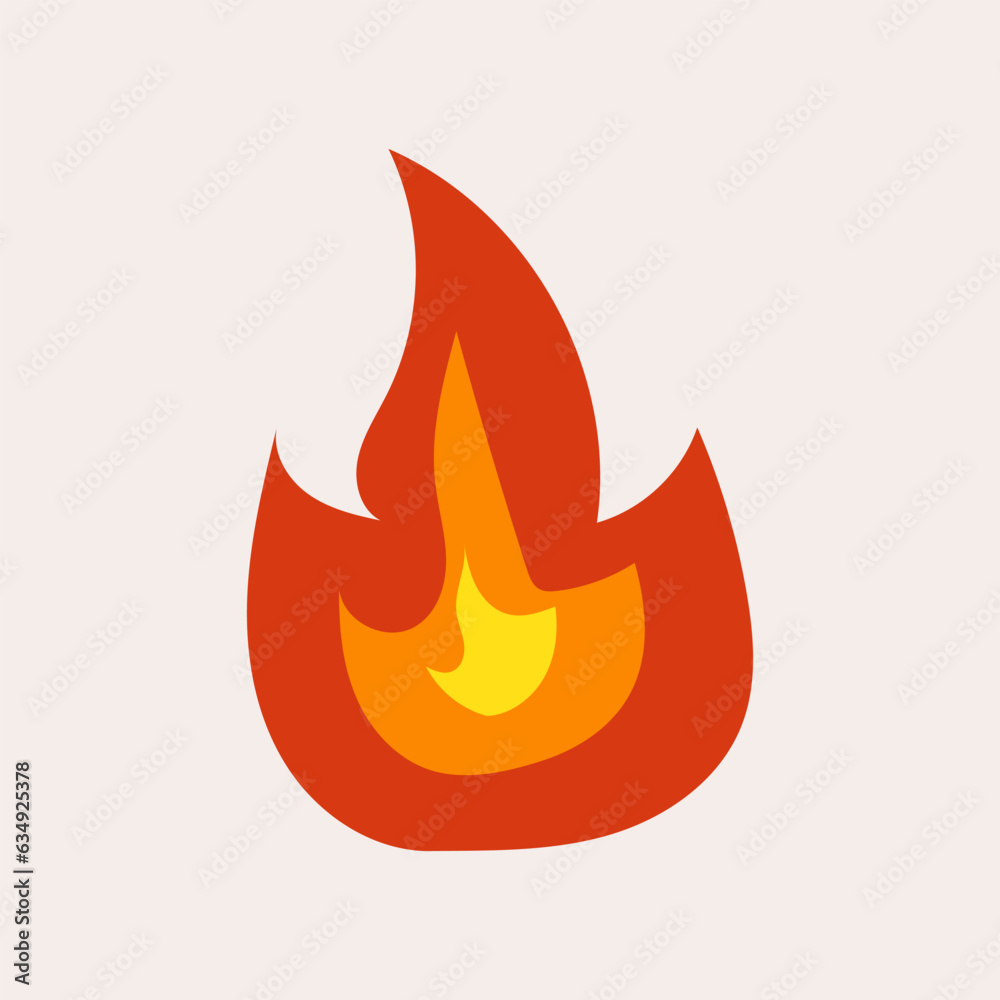 Fire flame vector isolated. Fire emoji icon. Lit symbol modern, simple ...
