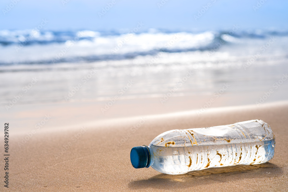 throwing bottled water on the beach marine waste problems and affects ...