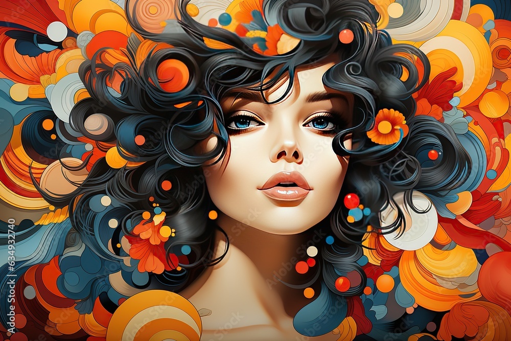 retro patterns with repetitive designs and vibrant colors that give a ...