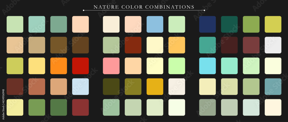 Nature palette. Trend color palette guide template. An example of a ...