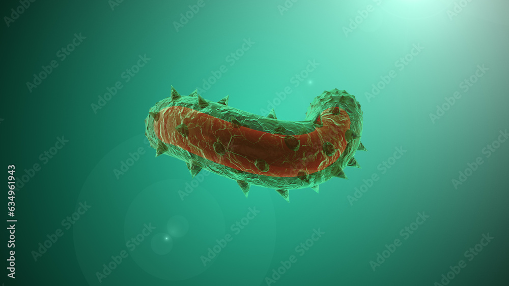 The rabies virus as seen with a microscope Stock Illustration | Adobe Stock
