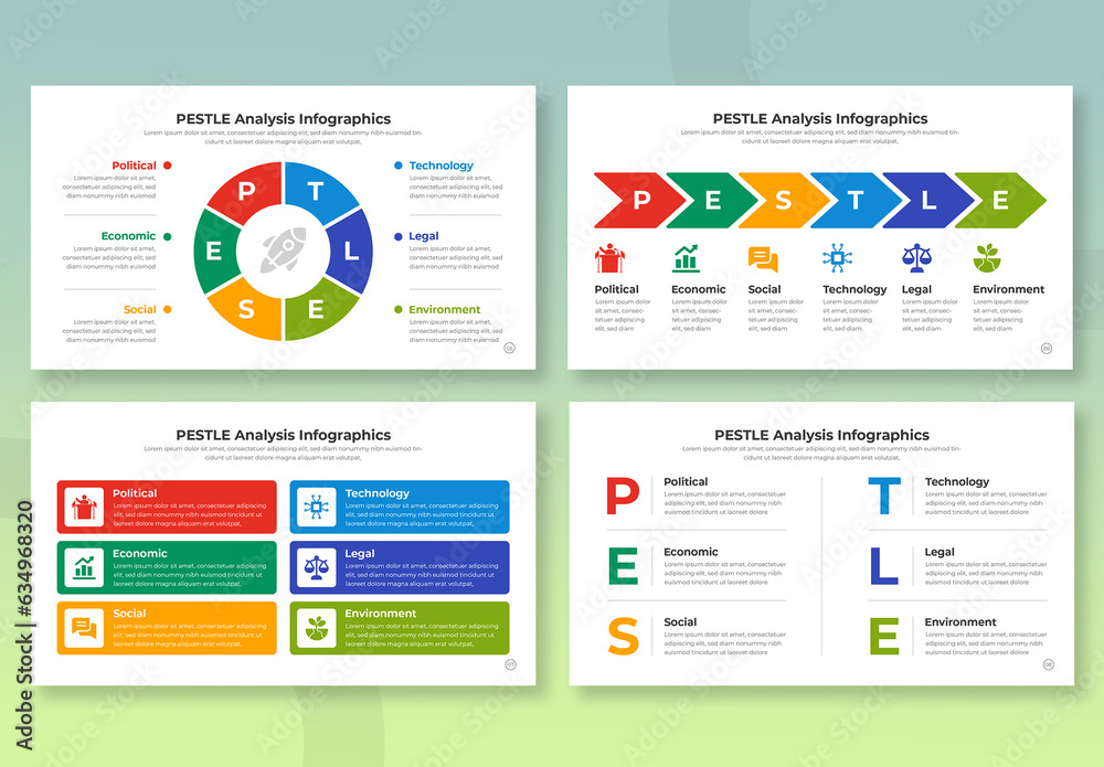PESTLE Infographics Template Stock Template | Adobe Stock