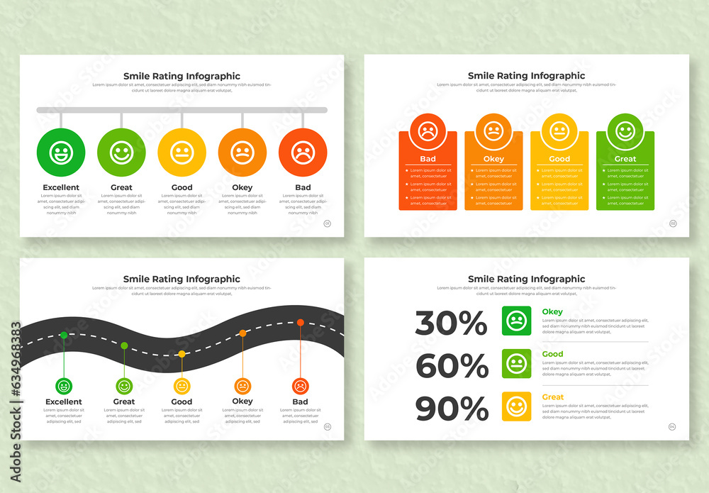 Smile Rating Infographic Stock Template | Adobe Stock