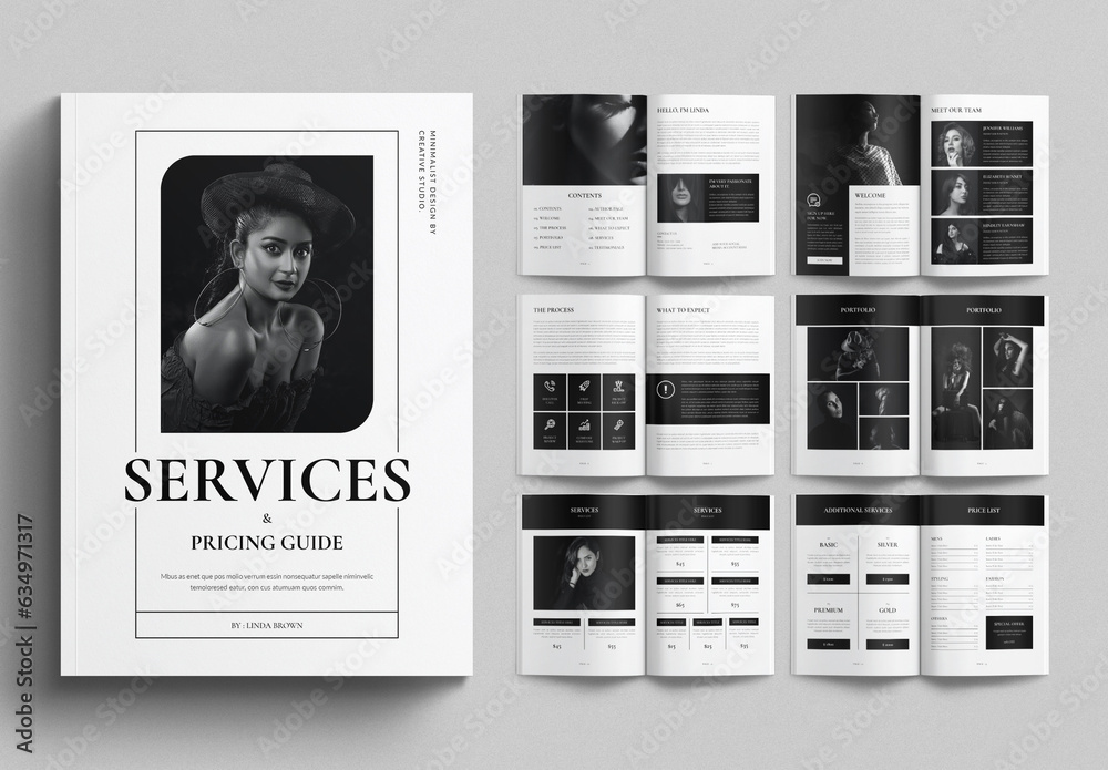 Services and Pricing Guide Layout Magazine Template Stock Template ...