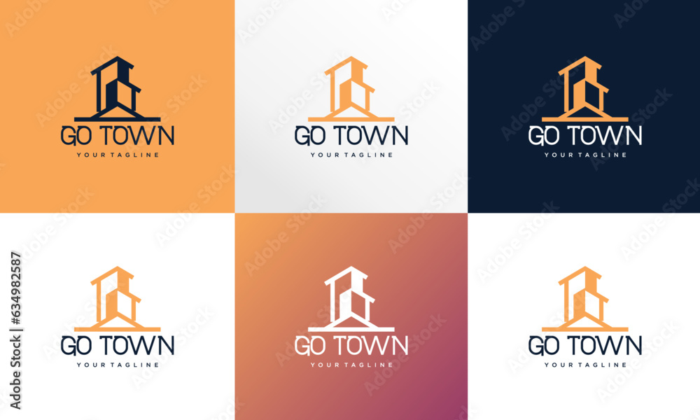 Structure Construction with a simple building logo Stock Vector | Adobe ...