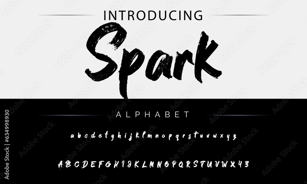 Spark vector brush style font, alphabet, typeface Stock Vector | Adobe ...