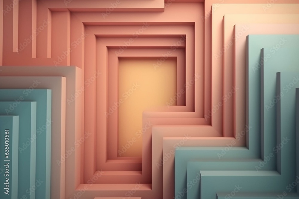 Abstract paper fold effect on gradient background. Paper maze in 3D ...