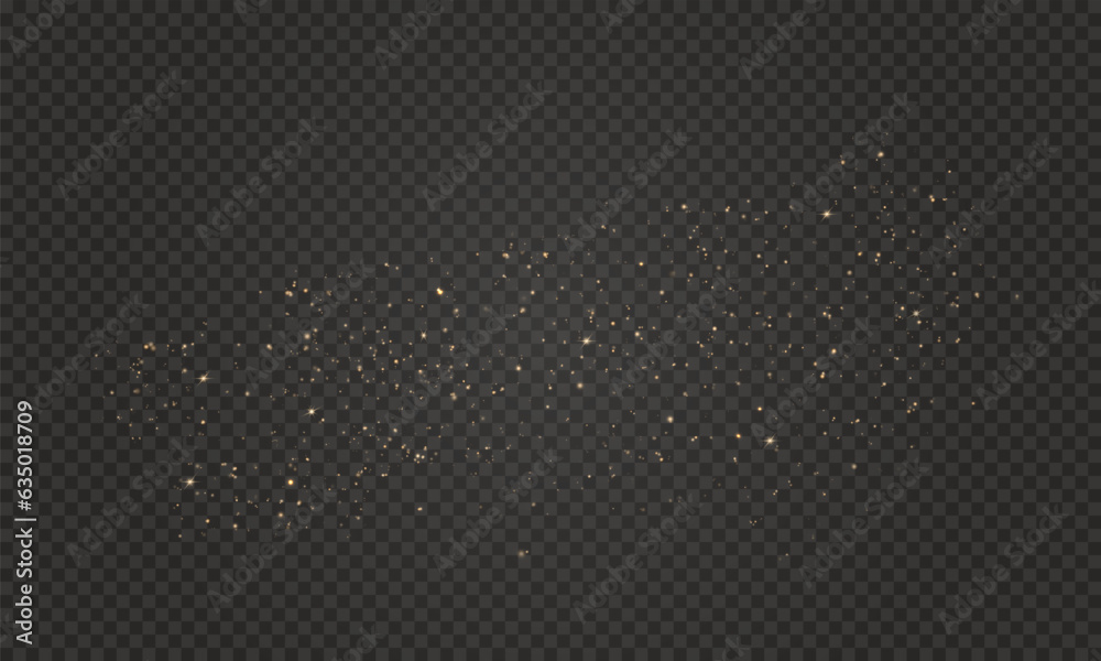 Vector Illustration of Glitter Particle Effect. Golden sparkling trail ...