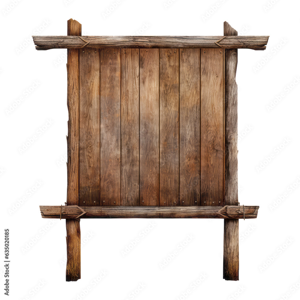 old wooden sign isolated on transparent background cutout Stock ...
