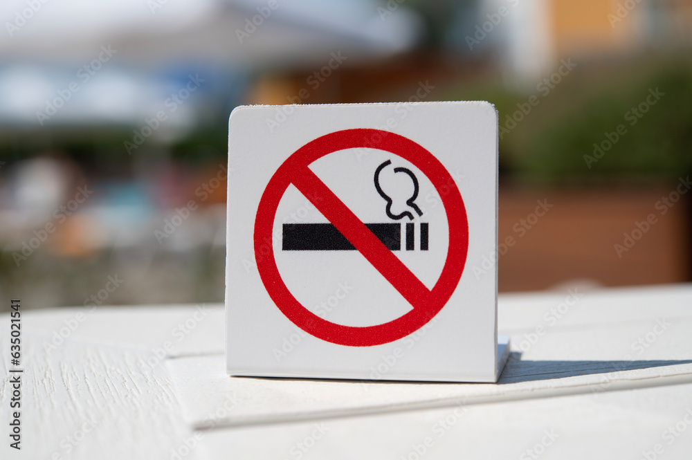 "No smoking" sign. Smoking is prohibited in public places. Forbidding ...