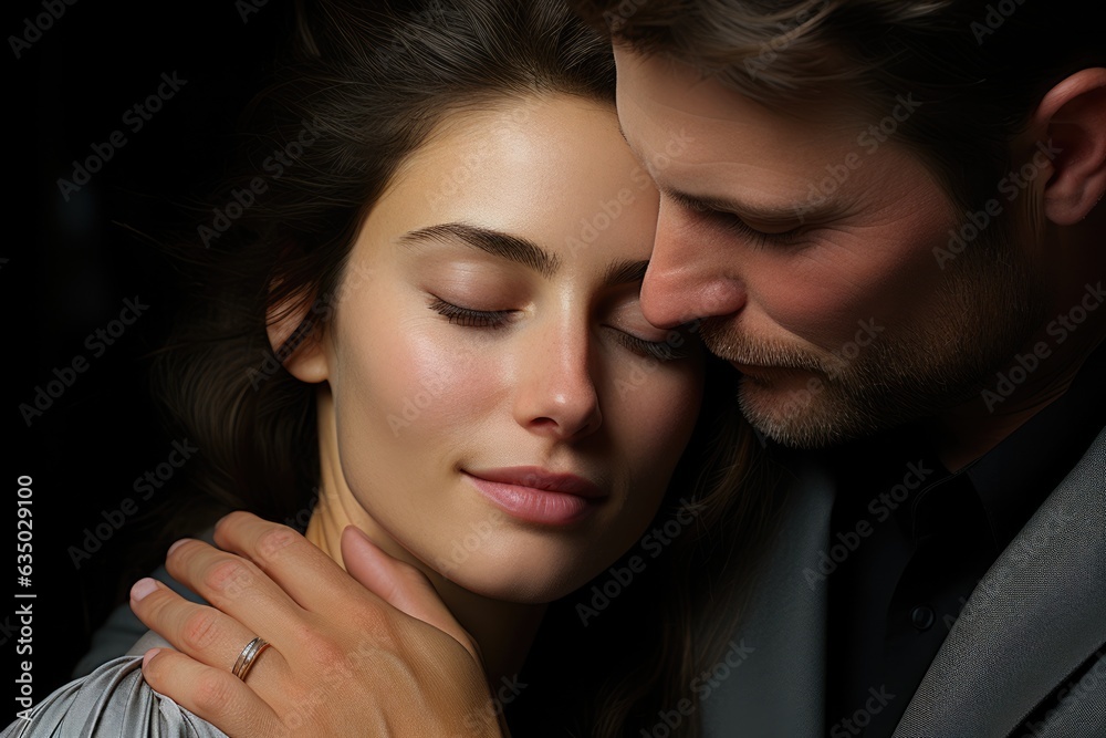 Close-up of hands caressing a partners face - stock photography ...