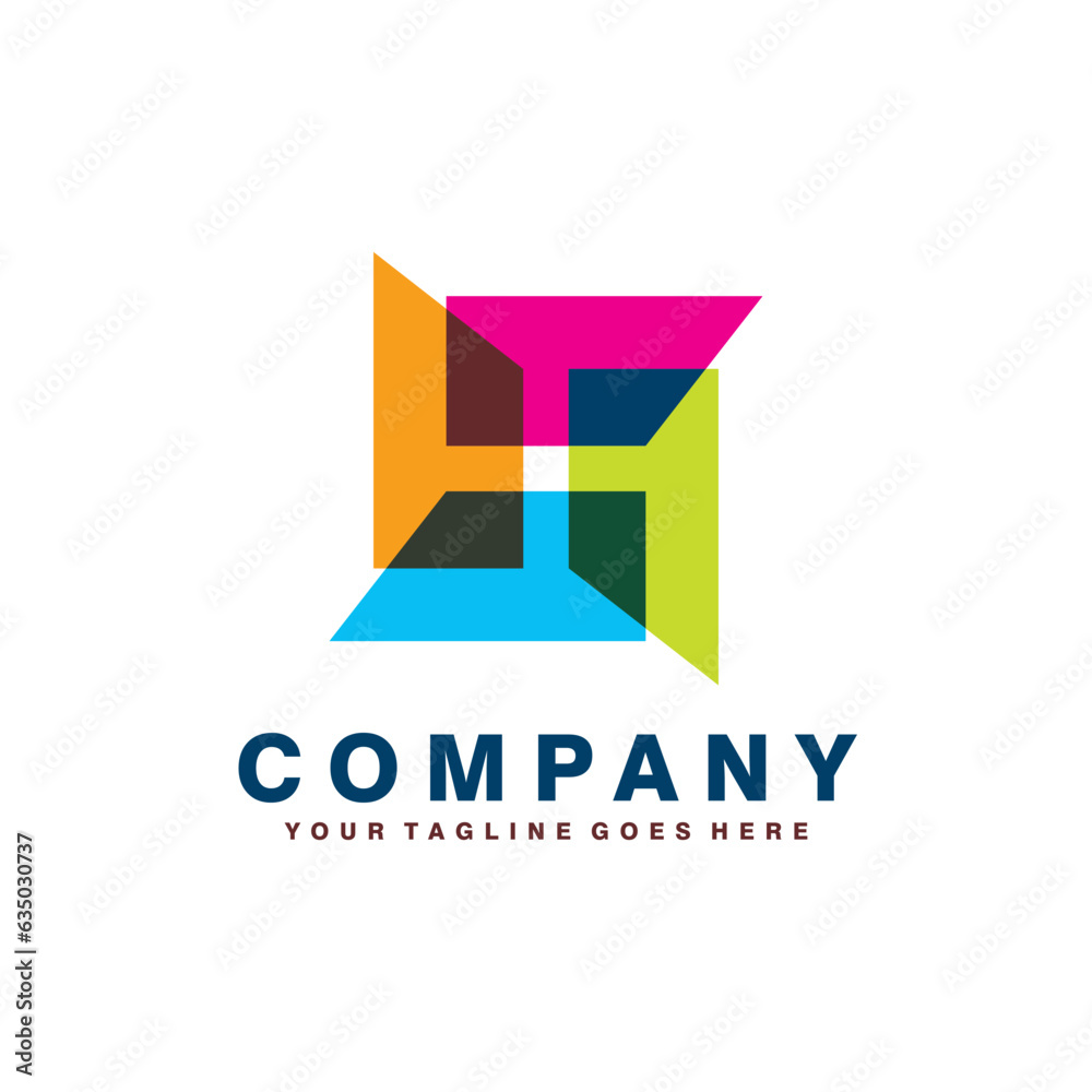 Four Directions Vector Logo in Colorful Style Showing All Directions ...
