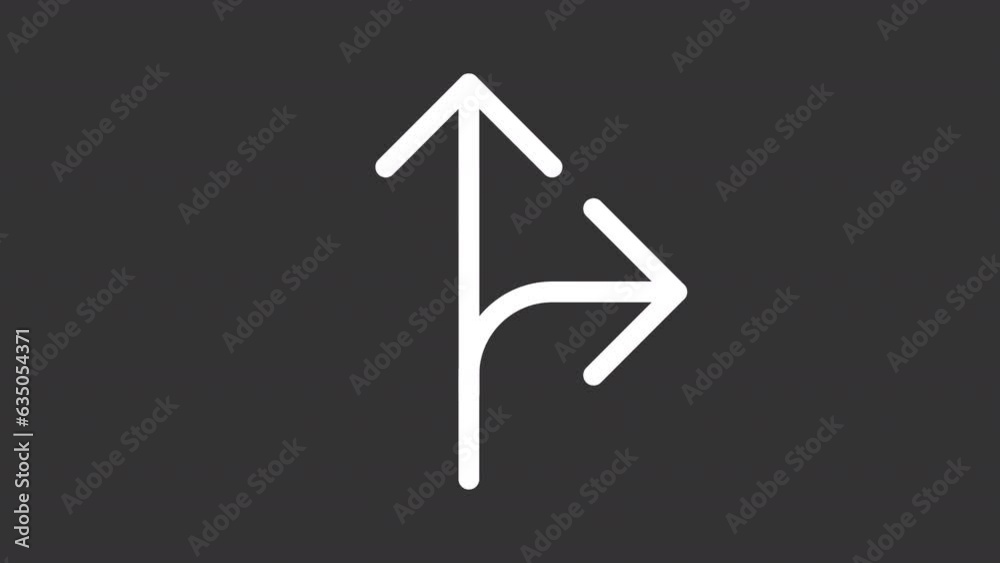 White icon animation of arrow road signs, HD video with transparent ...