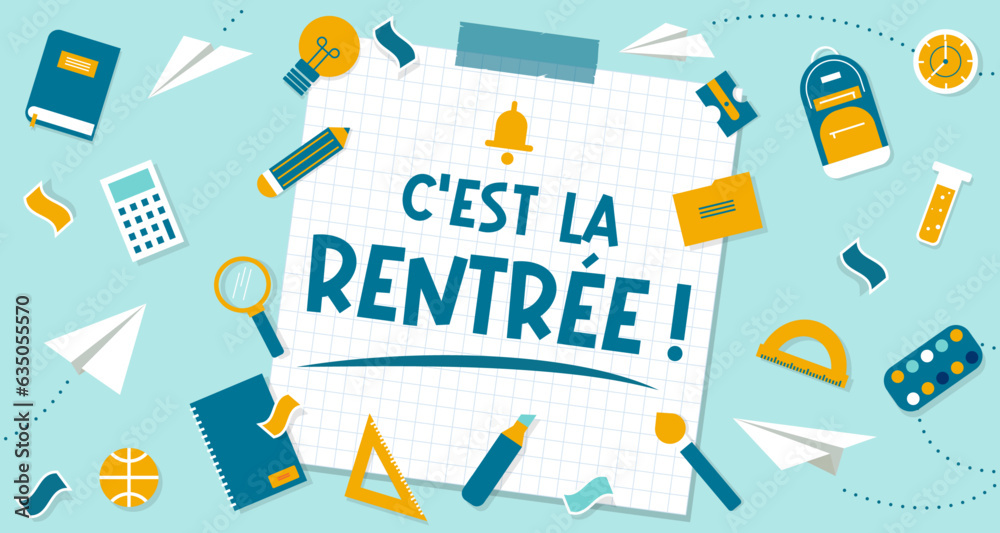C'est la rentrée - Illustration vectorielle éditable pour la rentrée ...