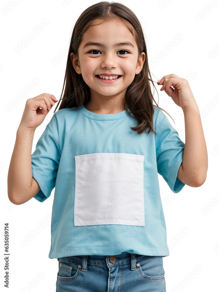 Kid wearing blue clothes smiling and looking at the camera, Happiness ...