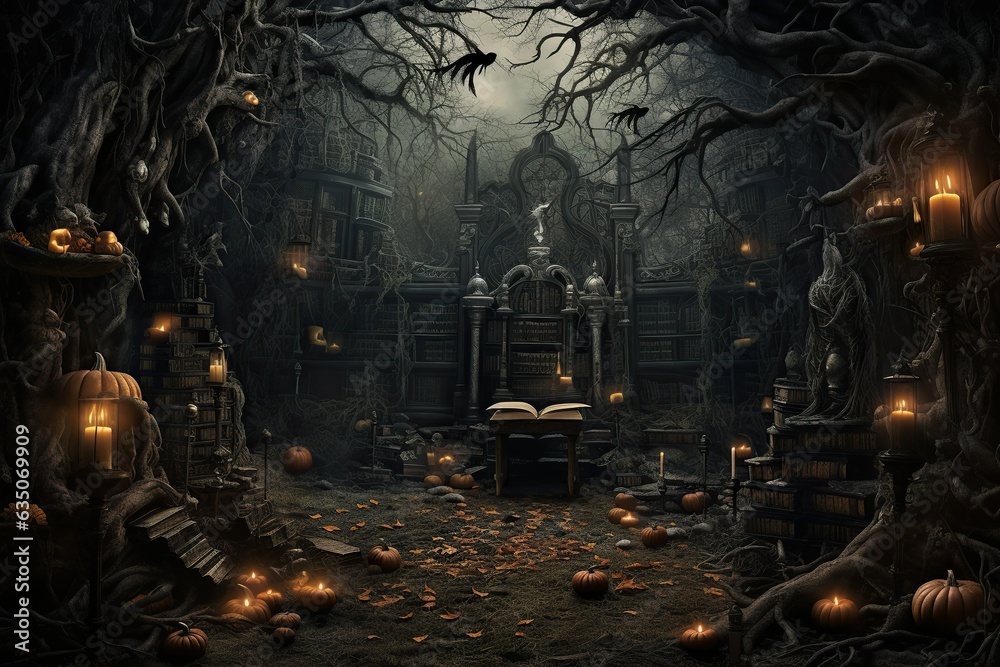 Spooky Halloween Backdrop: A hauntingly atmospheric background that ...