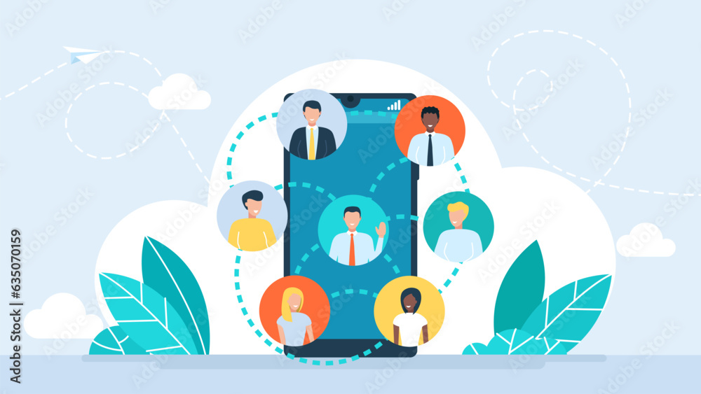 Social Networks. Internet communication. The Social media network ...