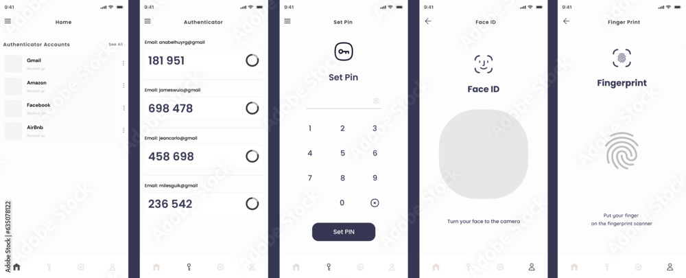 Authenticator Apps and Email Accounts, Password, Pin, Face ID and ...