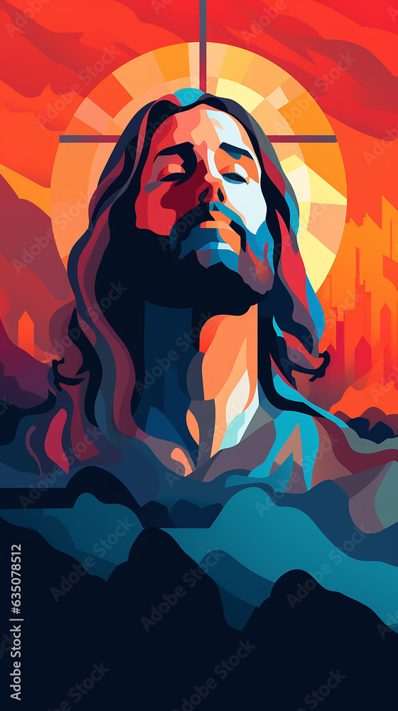Ícone de Jesus Cristo. Ilustração vetorial Stock Illustration | Adobe Stock