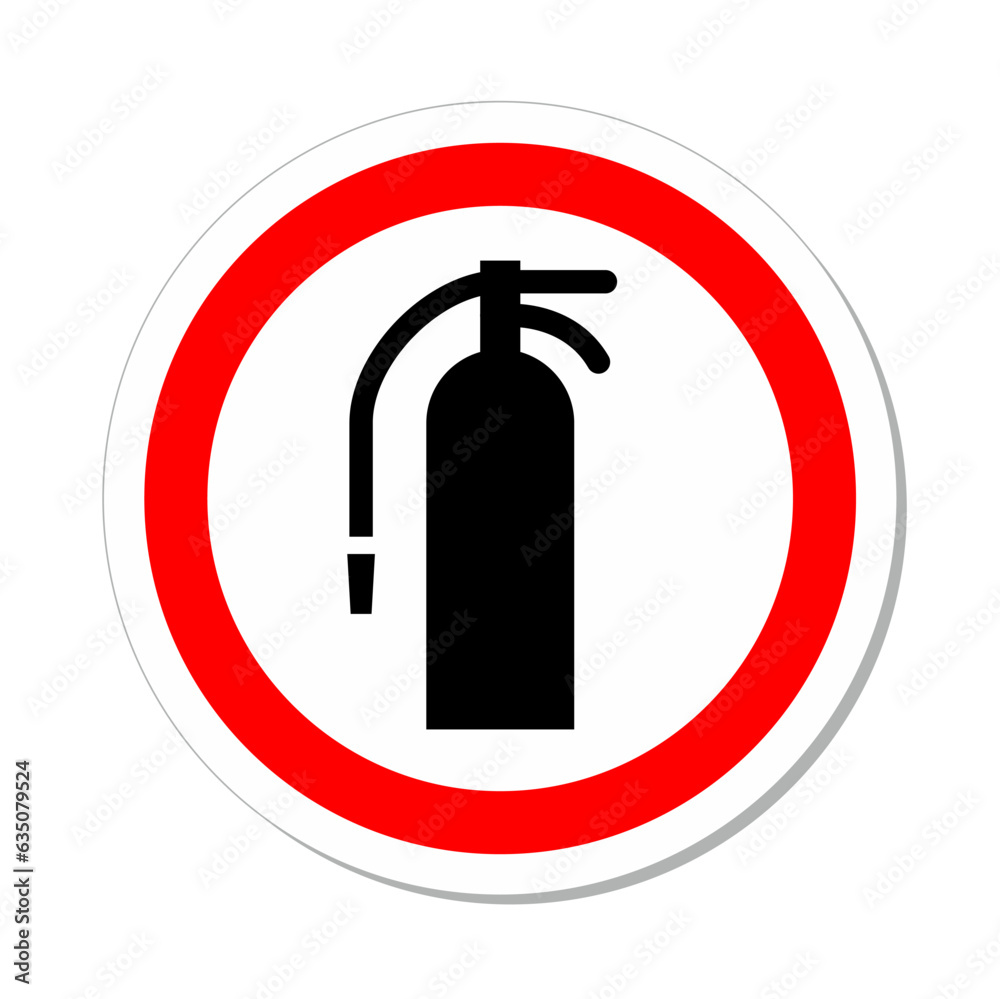 ISO Circle Sign: Fire Extinguisher Symbol Stock Vector | Adobe Stock