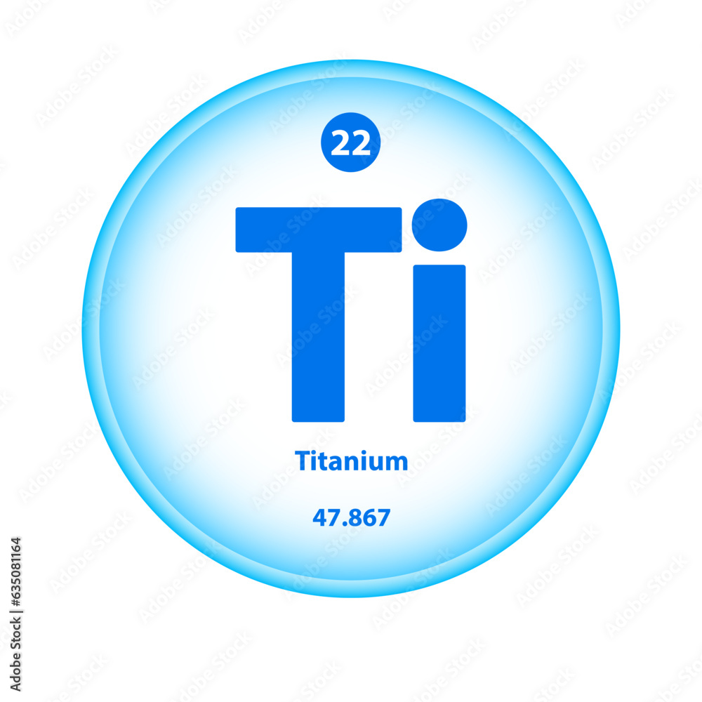 Vecteur Stock Structure Chemical element Titanium (Ti) symbol. Science atom table atomic icon ...