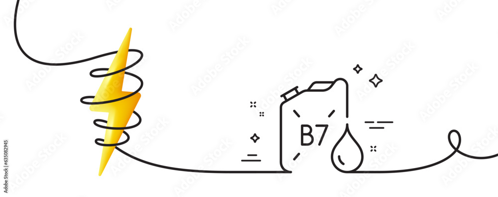 Diesel canister line icon. Continuous one line with curl. DD liquid ...