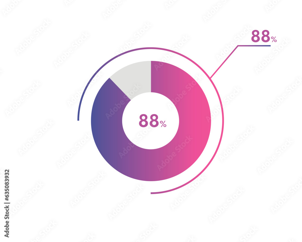 88 Percentage circle diagrams Infographics vector, circle diagram ...