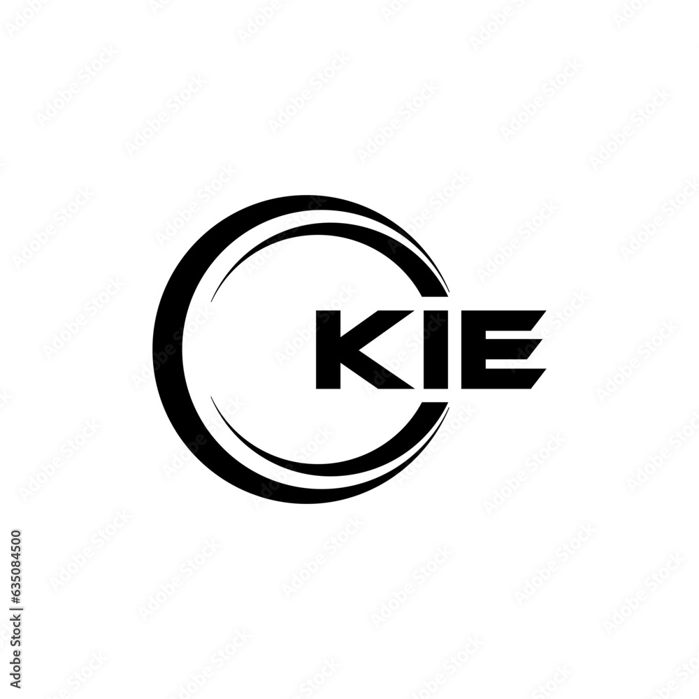 KIE letter logo design with white background in illustrator, cube logo ...