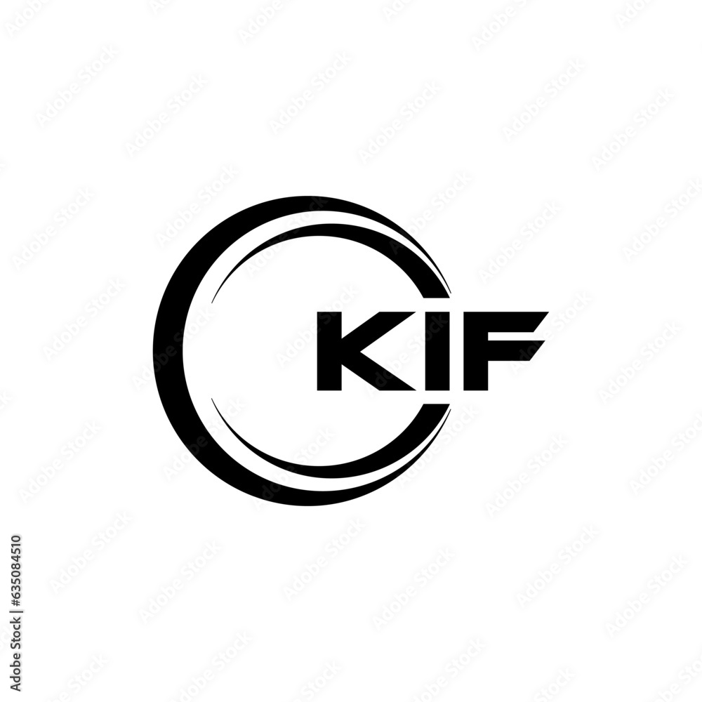 Kif Letter Logo Design With White Background In Illustrator Cube Logo Vector Logo Modern