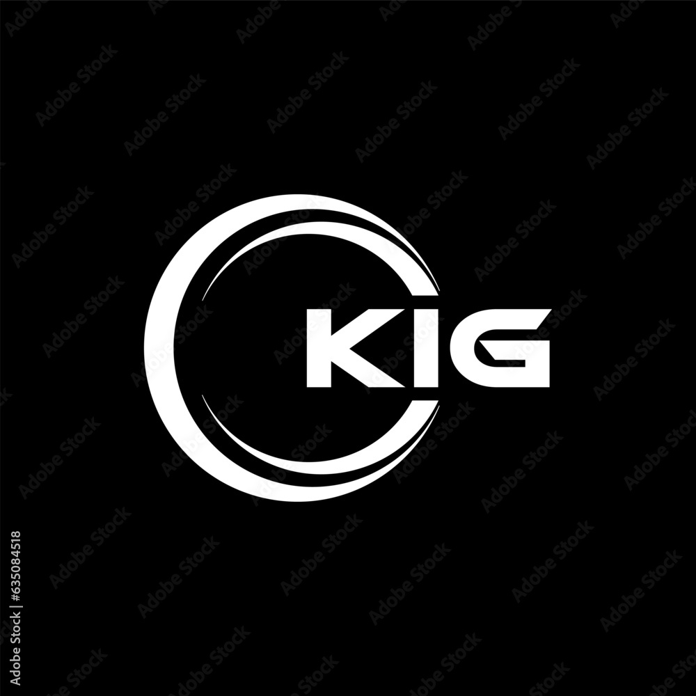 KIG letter logo design with black background in illustrator, cube logo ...