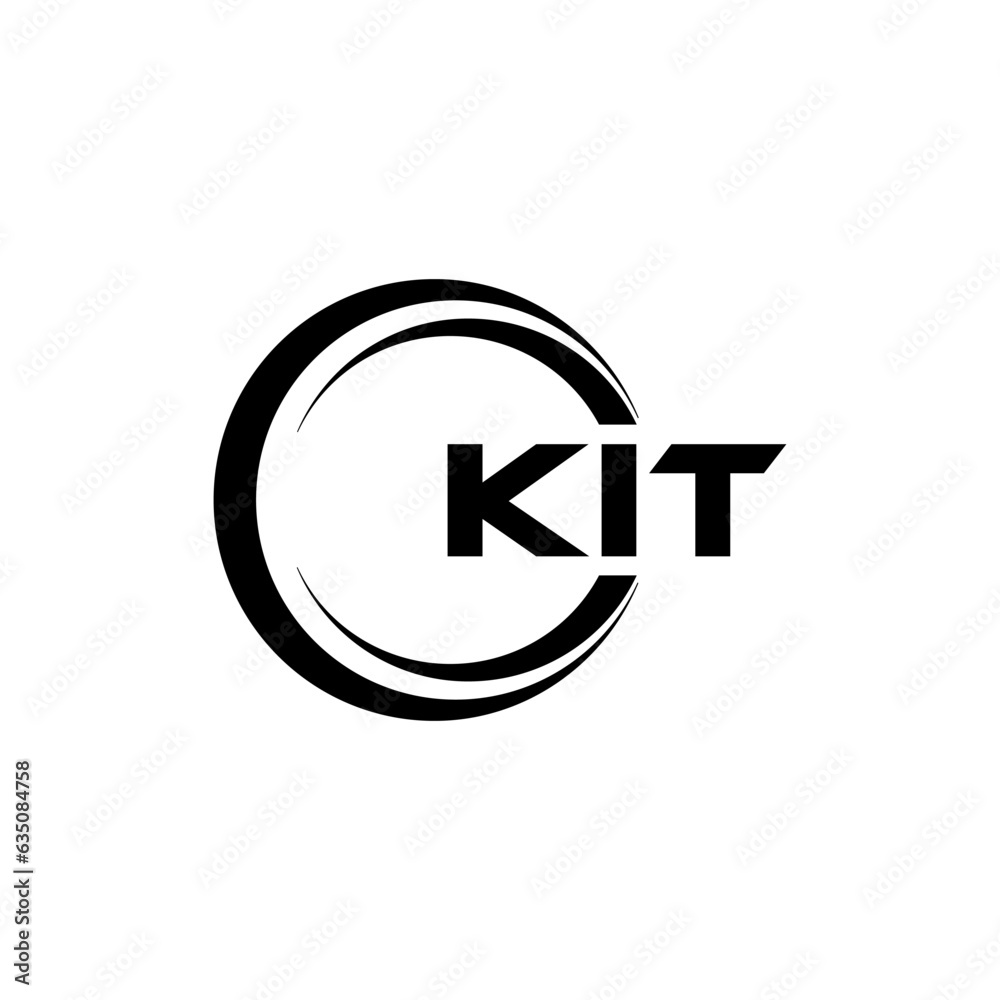 KIT letter logo design with white background in illustrator, cube logo ...
