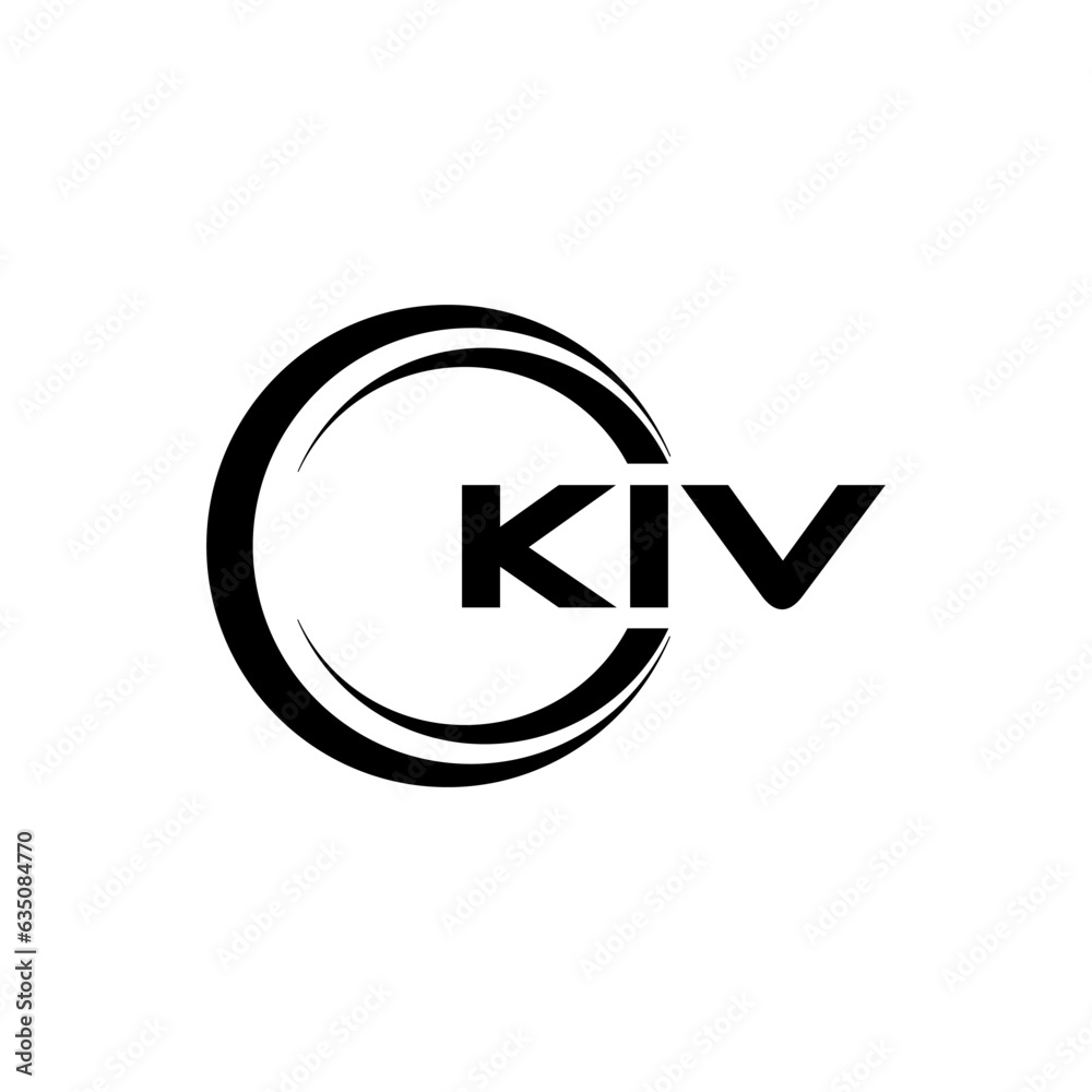 KIV letter logo design with white background in illustrator, cube logo ...