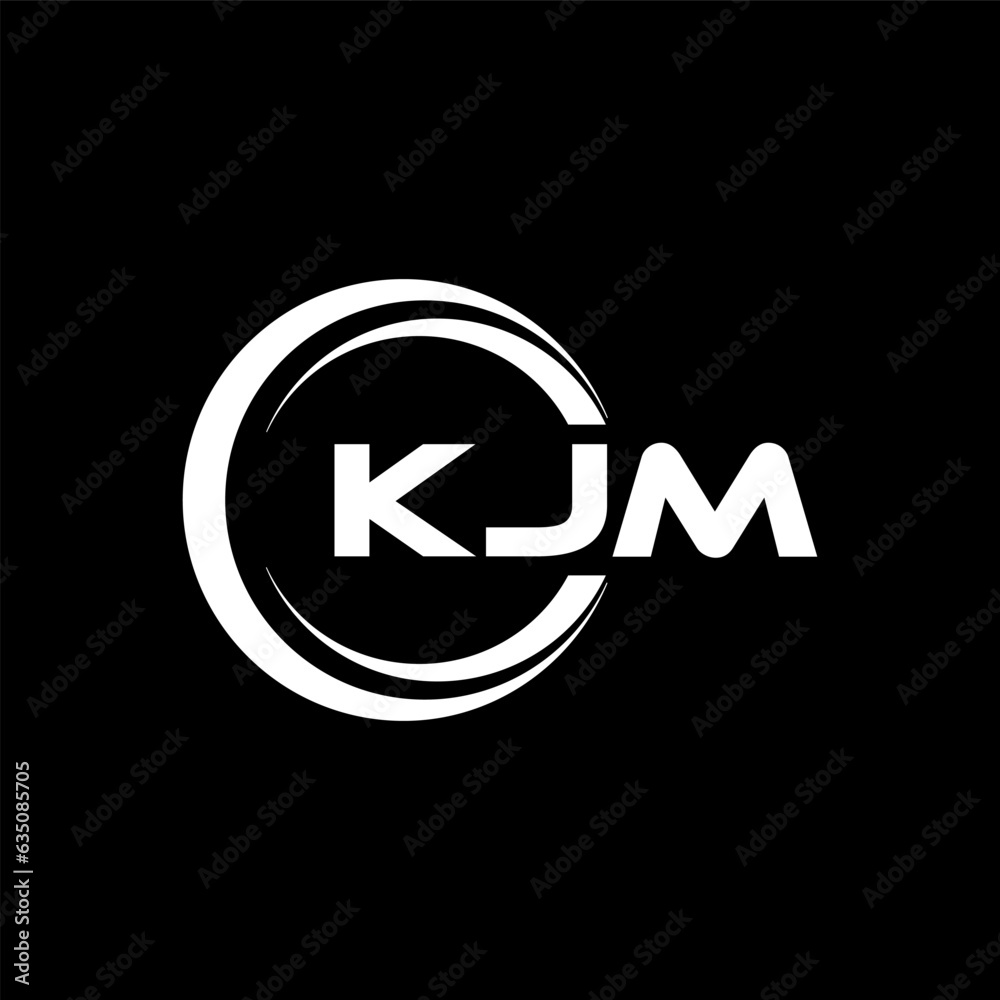 KJM letter logo design with black background in illustrator, cube logo, vector logo, modern ...