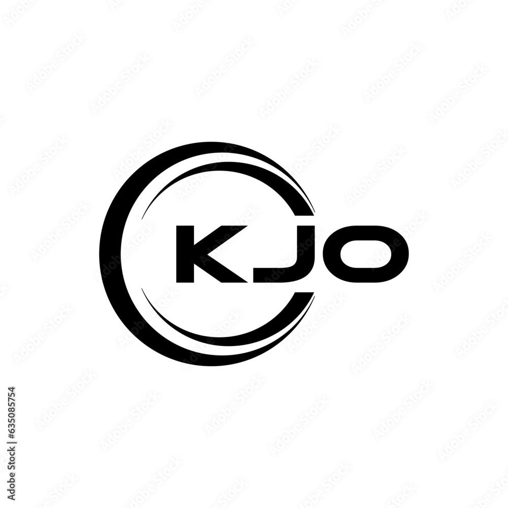 KJO letter logo design with white background in illustrator, cube logo ...