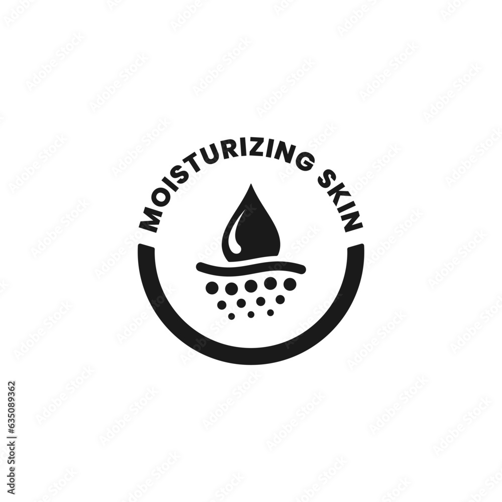 Moisturizing skin icon vector or Moisturizing skin label isolated in ...