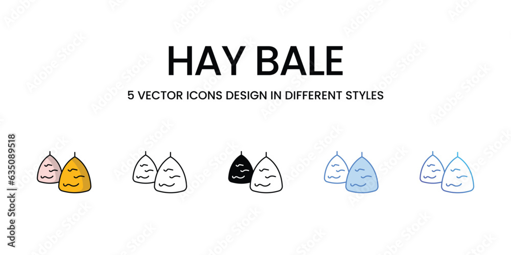 Hay bale Icon Design in Five style with Editable Stroke. Line, Solid, Flat Line, Duo Tone Color ...