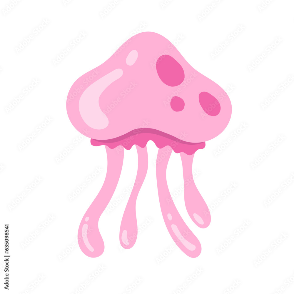 Cartoon Jellyfish. Spongebob pink Jellyfish Stock Vector | Adobe Stock