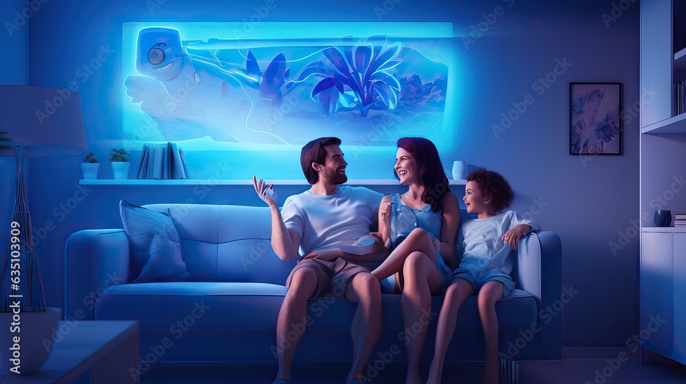 A comfortable living room, kept cool and inviting by a wall-mounted air ...