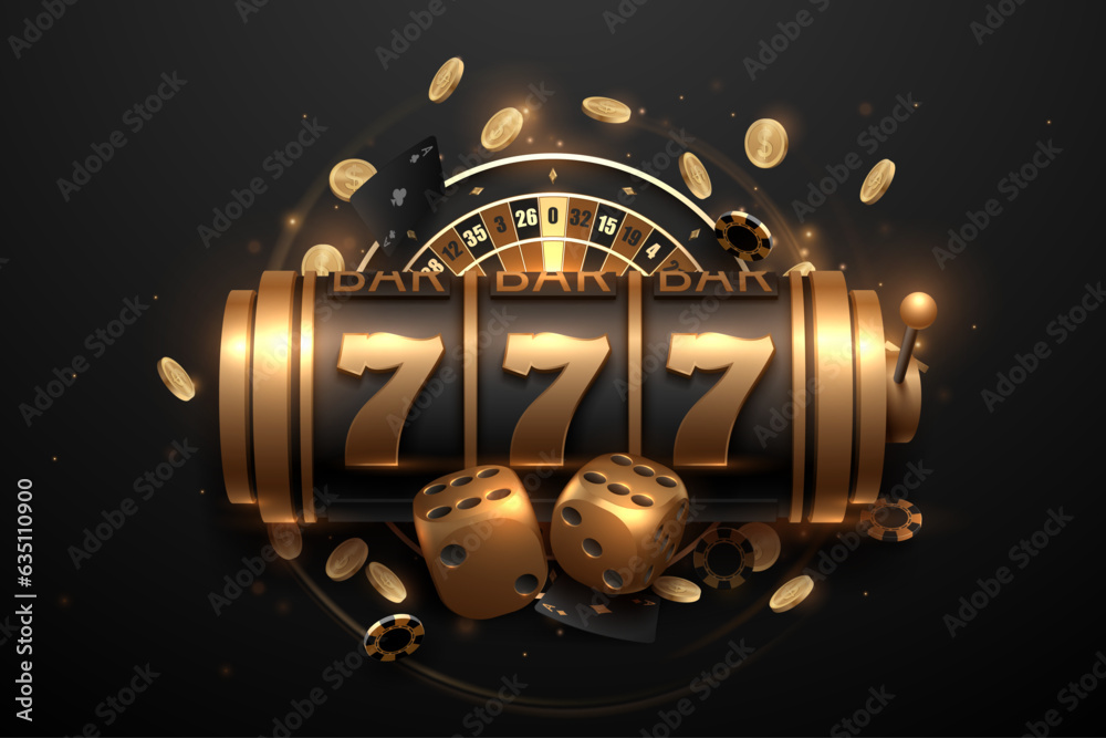 Black and gold casino design elements banner vector de Stock | Adobe Stock