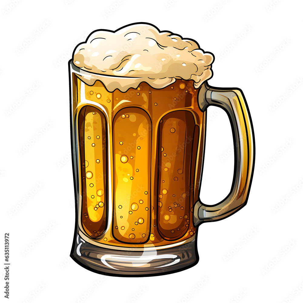 cartoon beer clipart, transparent background Stock Illustration | Adobe ...