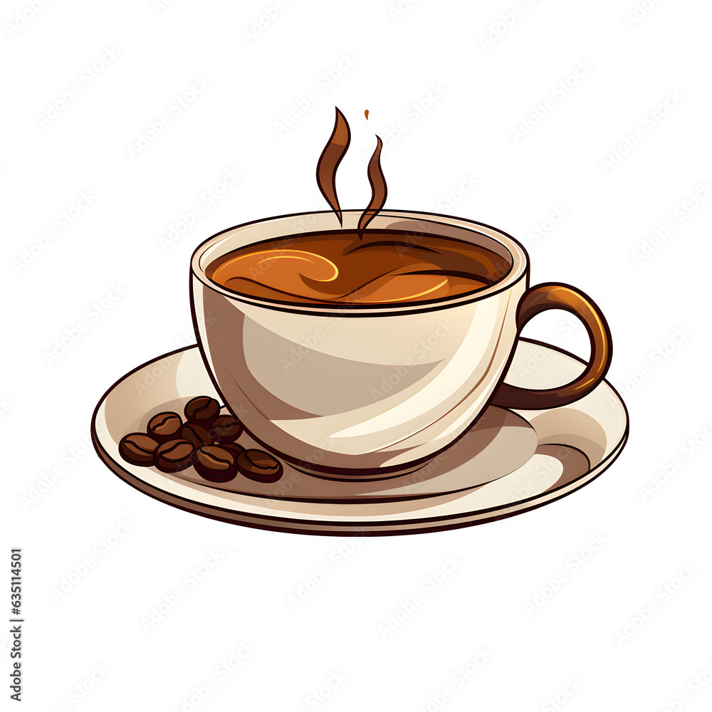cartoon coffee clipart, transparent background Stock Illustration ...