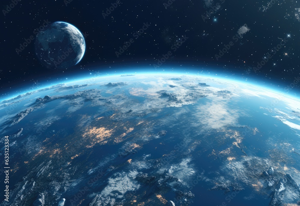 Planet earth globe view from space showing realistic earth surface and ...